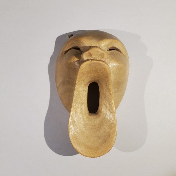 Art | Vintage Collectable Wood Hand Carved Indonesian Mouth Mask | Poshmark